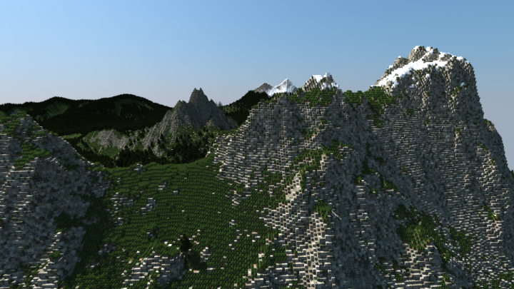 Beautiful Mountains based on forest biome Minecraft Map