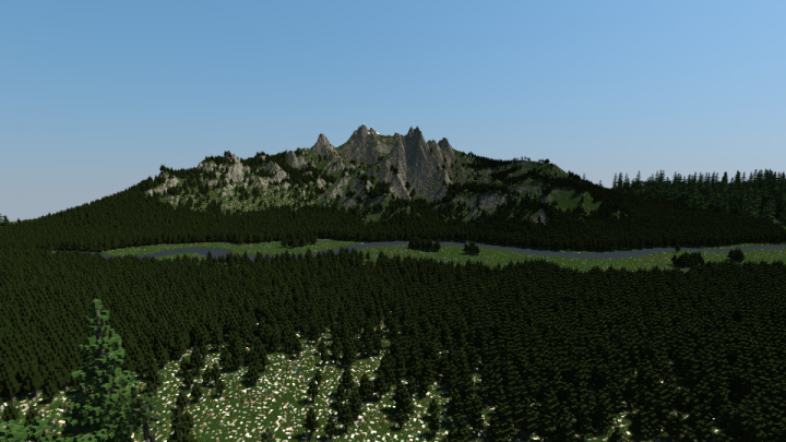Beautiful Mountains based on forest biome Minecraft Map