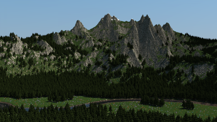 Beautiful Mountains based on forest biome Minecraft Map