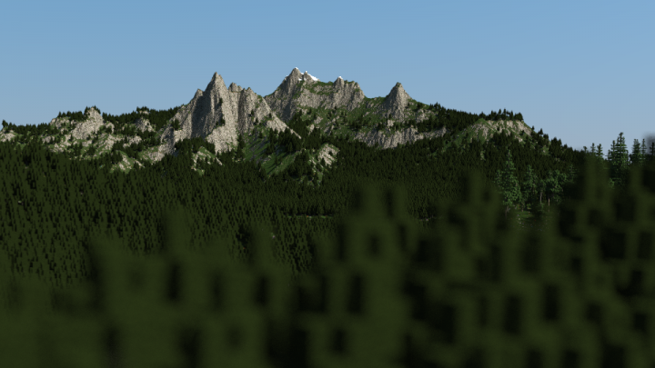 Beautiful Mountains based on forest biome Minecraft Map