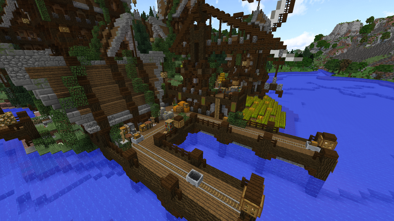 Large Fantasy World 4000x4000 - Part 1 (Small riverside Town) Minecraft Map