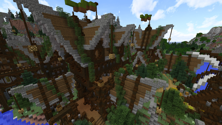 Large Fantasy World 4000x4000 - Part 1 (Small riverside Town) Minecraft Map