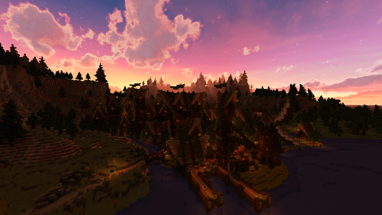 Large Fantasy World 4000x4000 - Part 1 (Small riverside Town) Minecraft Map