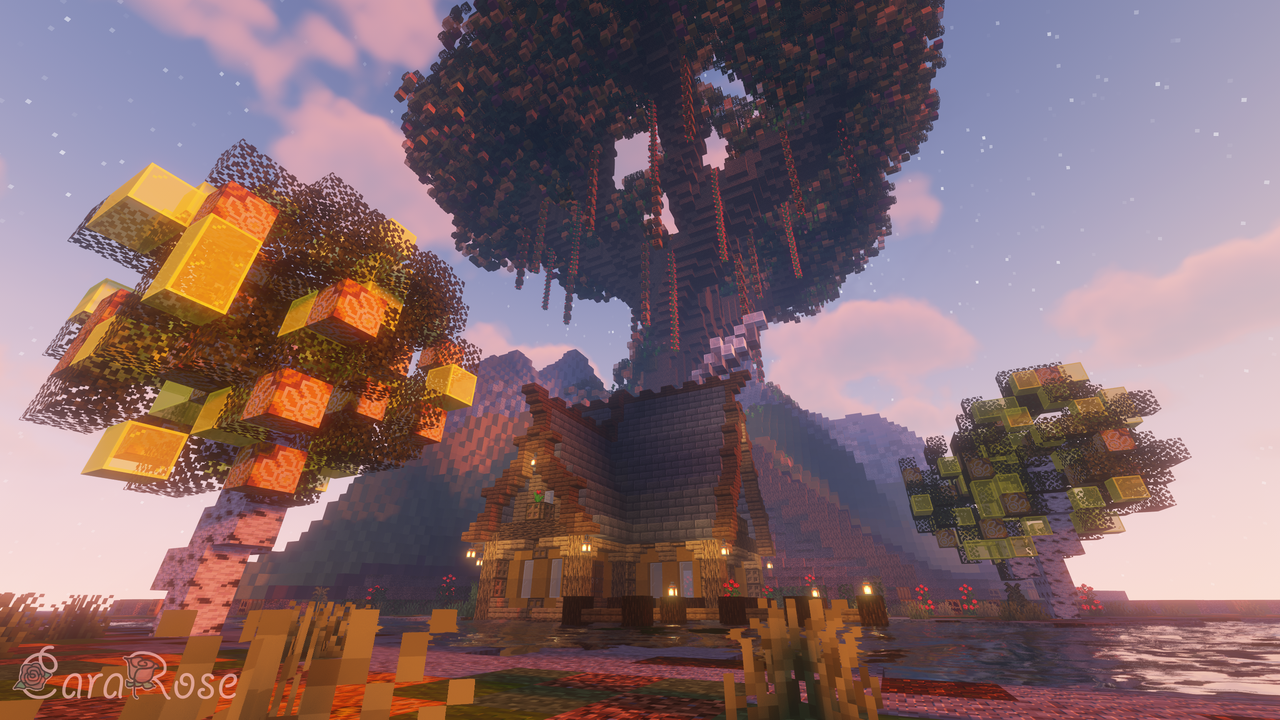 Autumn Tree of 22 | Medieval House | Landscape | Minecraft Timelapse ...