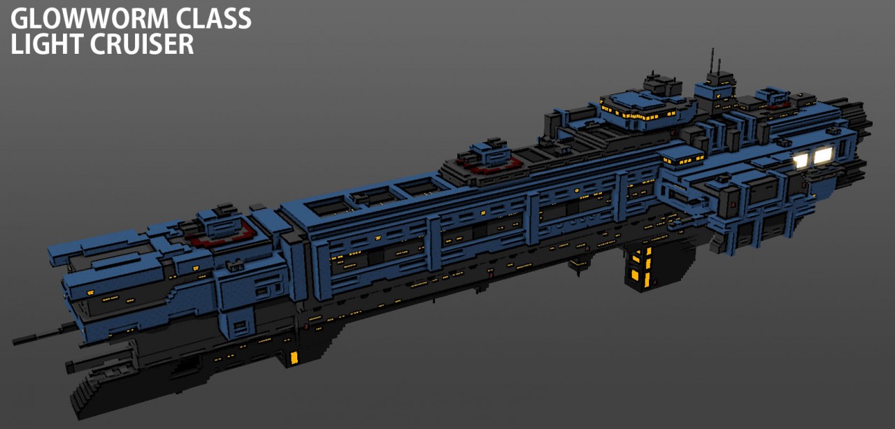 [ORIGINAL STARSHIP] : Glowworm class light cruiser Minecraft Map