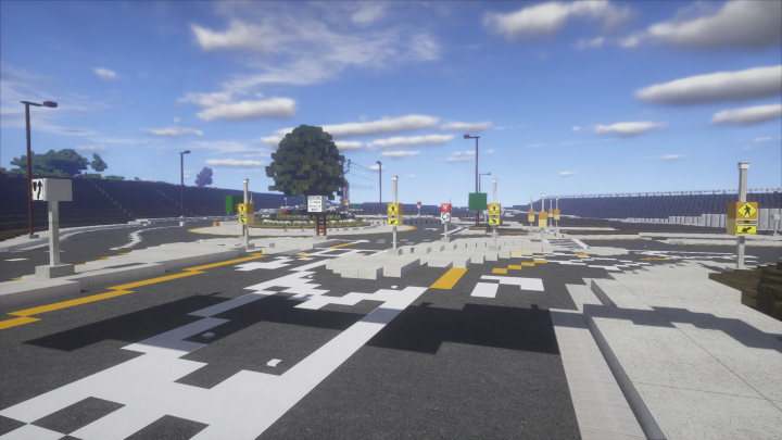 Single Point Urban Interchange & Roundabout | AMB | TRS Minecraft Map