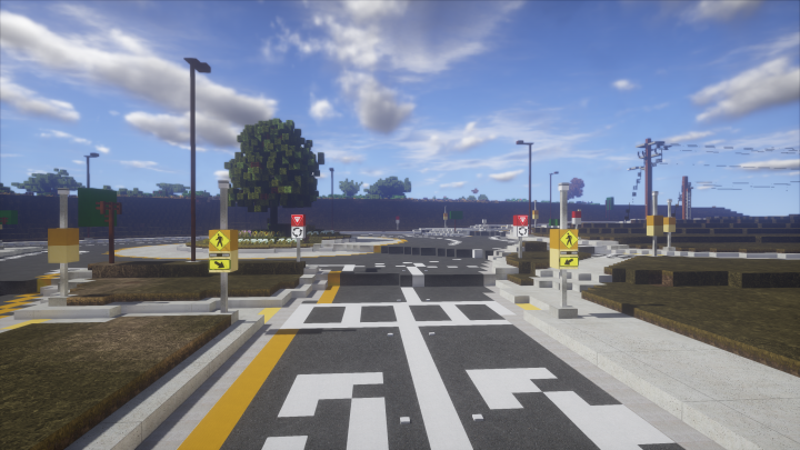 Single Point Urban Interchange & Roundabout | AMB | TRS Minecraft Map