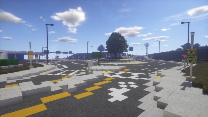 Single Point Urban Interchange & Roundabout | AMB | TRS Minecraft Map