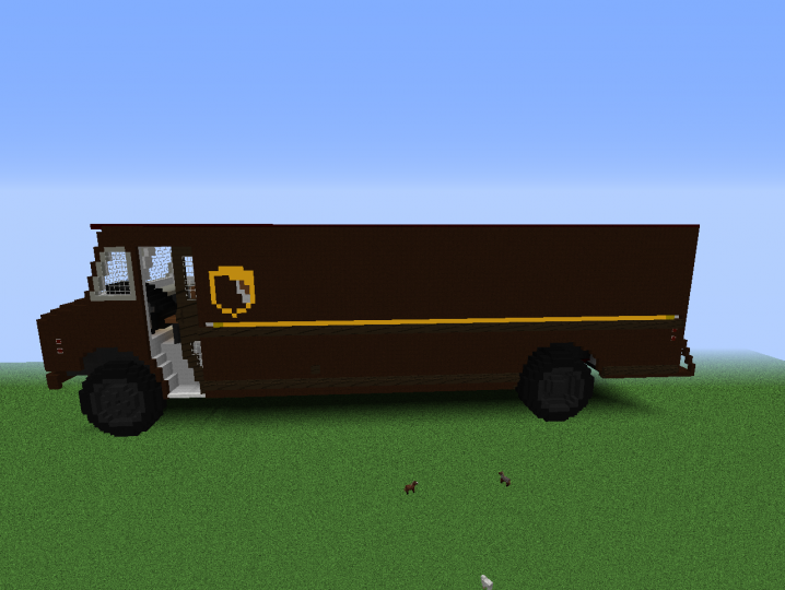 Huge UPS Truck (With Working Engine) Minecraft Map