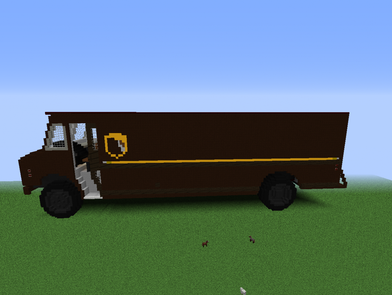 Huge UPS Truck (With Working Engine) Minecraft Map