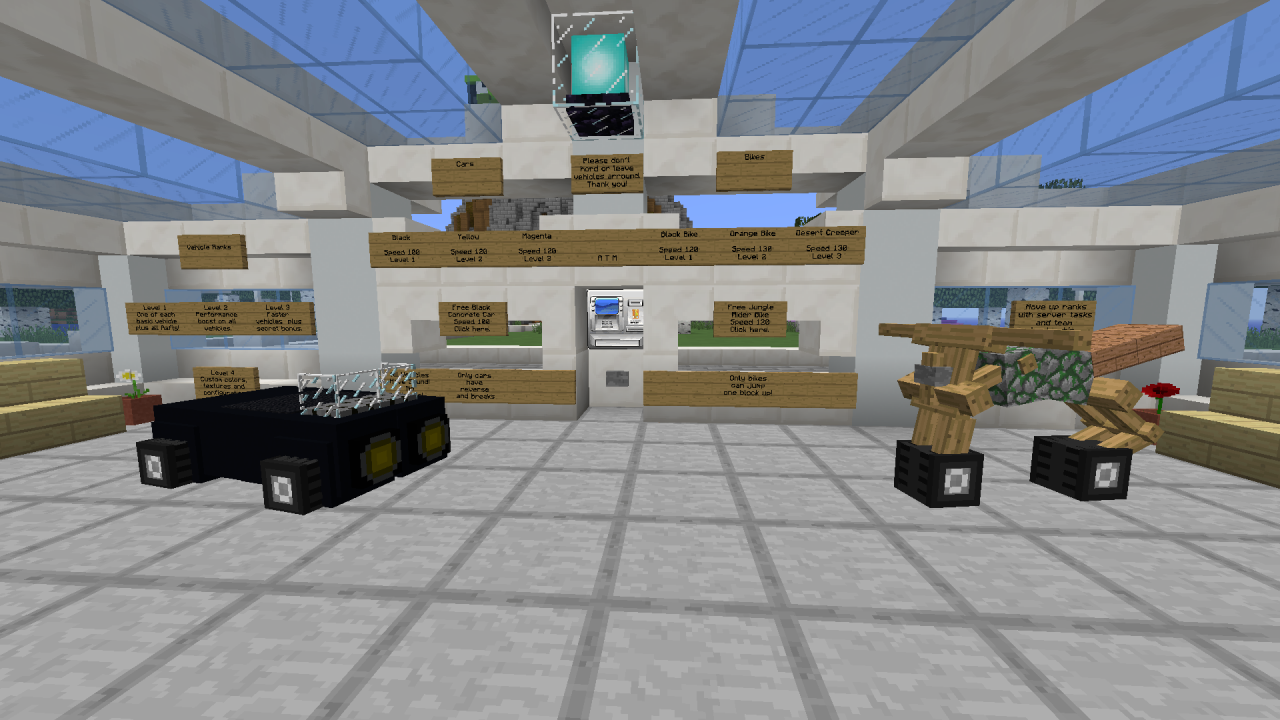 Vehicle Tour part 1: Carport and Speedway Minecraft Map