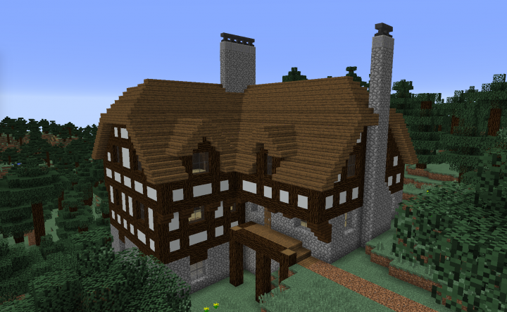 Evergreen House - a Timberframe Manor Minecraft Map