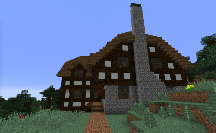 Evergreen House - a Timberframe Manor Minecraft Map