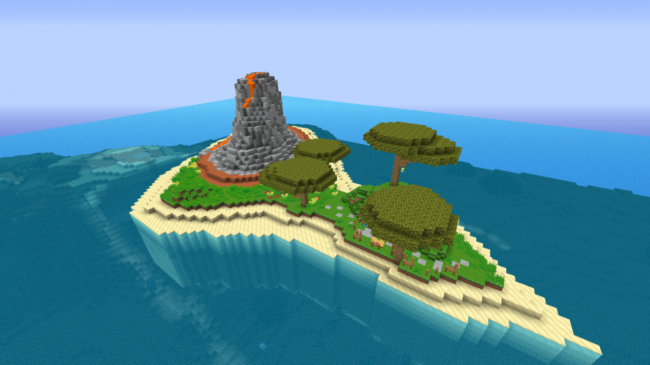 Volcanic Island - Inlcudes Volcano - Mini Hobbit House Minecraft Map
