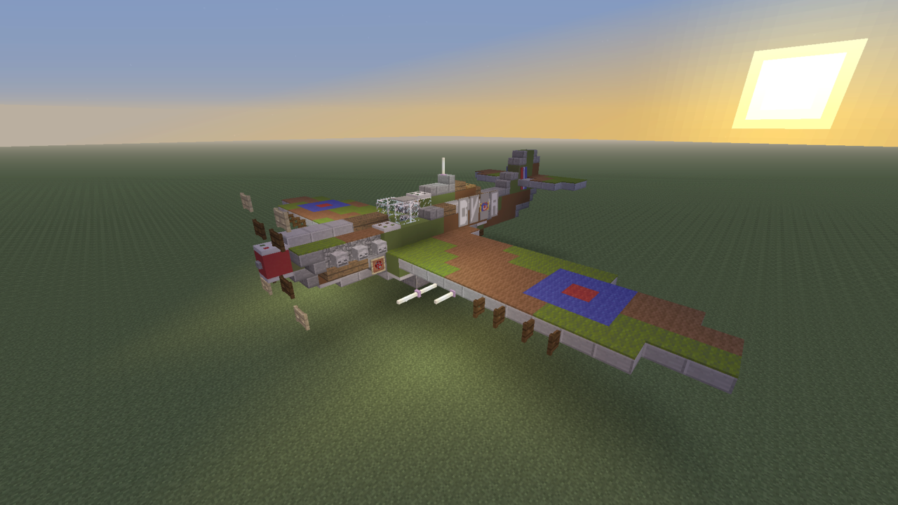 WWII British R.A.F Supermarine Spitfire fighter Minecraft Map