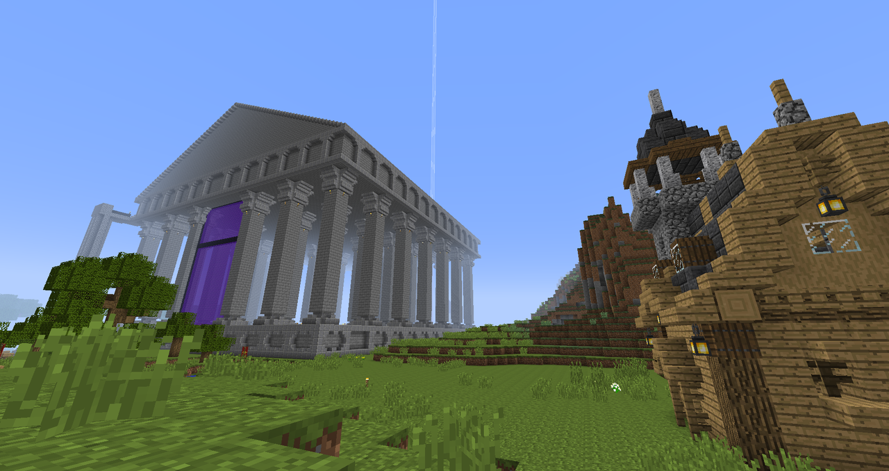 Roman Temple and surrounding builds Minecraft Map