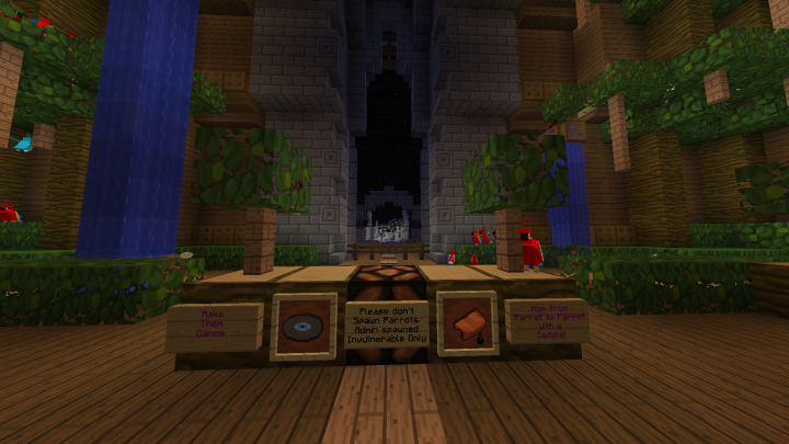 The Parrot House: Redstone Parrot Waterfall Minecraft Map