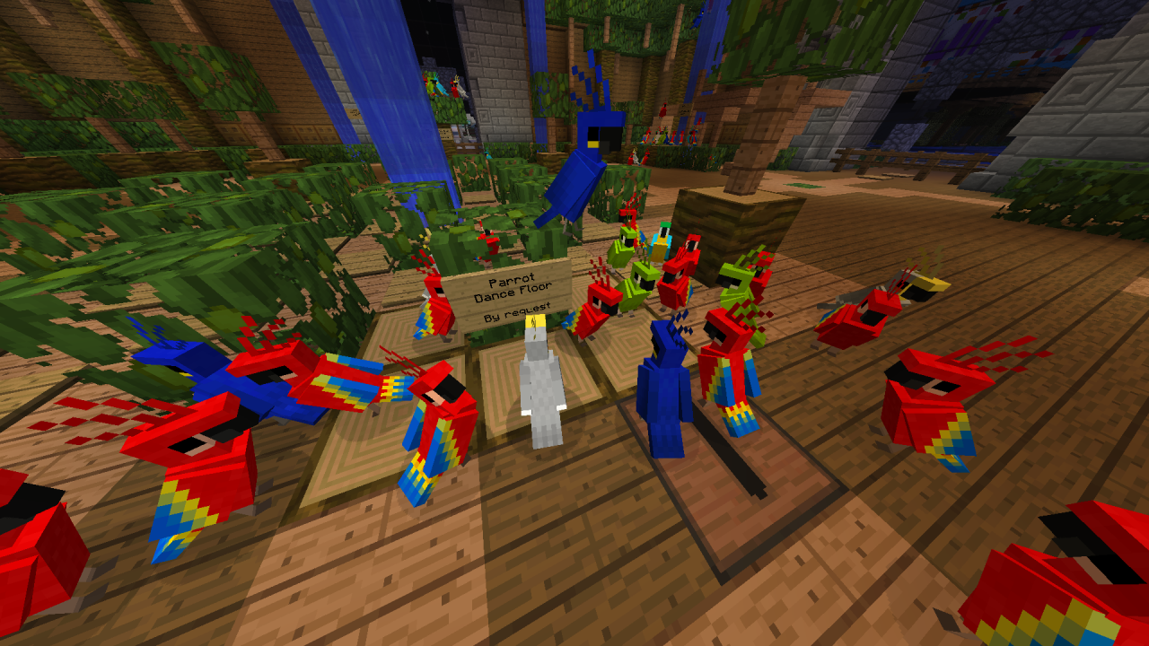 The Parrot House: Redstone Parrot Waterfall Minecraft Map