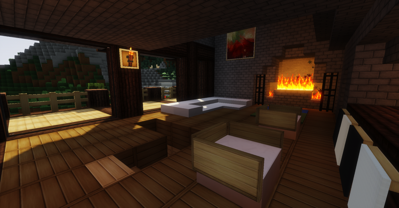 Simple Mountainside Cabin Minecraft Map