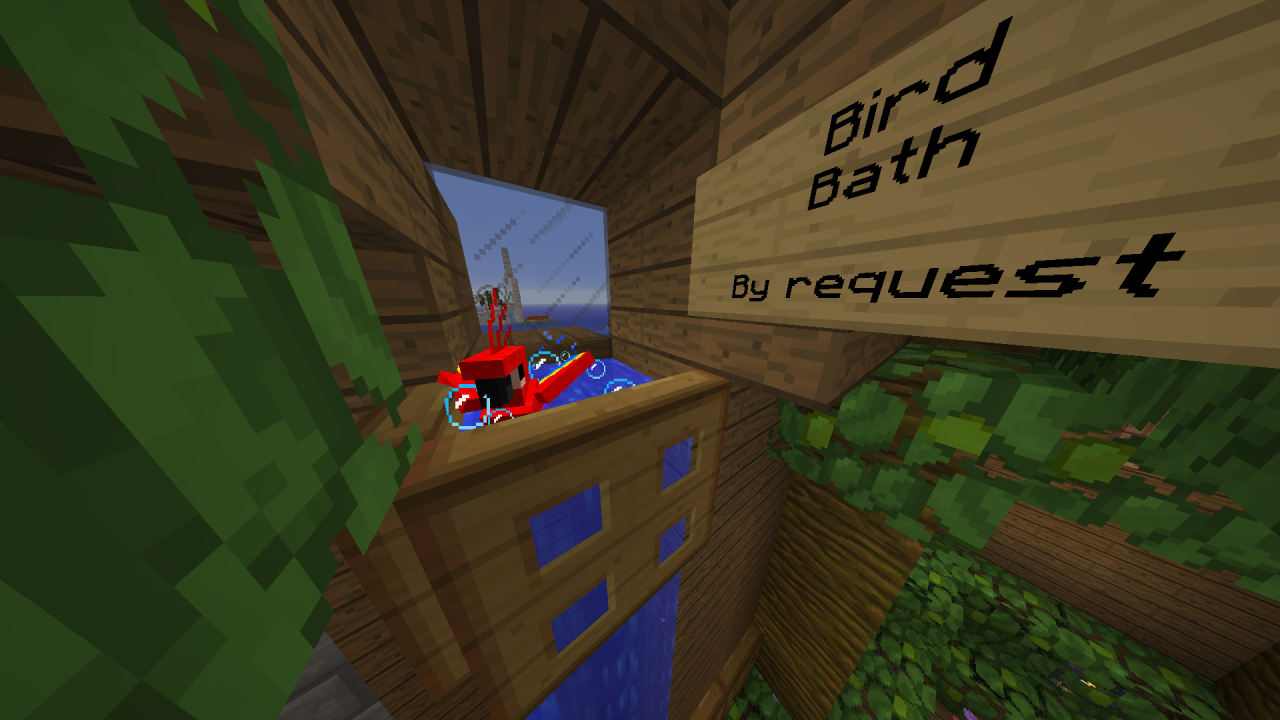 The Parrot House: Redstone Parrot Waterfall Minecraft Map