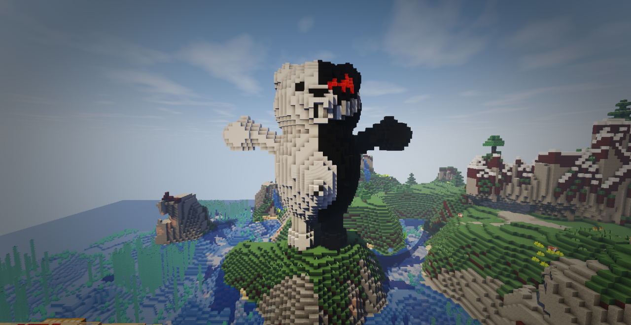 Giant Monokuma Statue Minecraft Map
