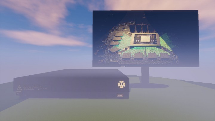 Xbox One X Console & Monitor Minecraft Map