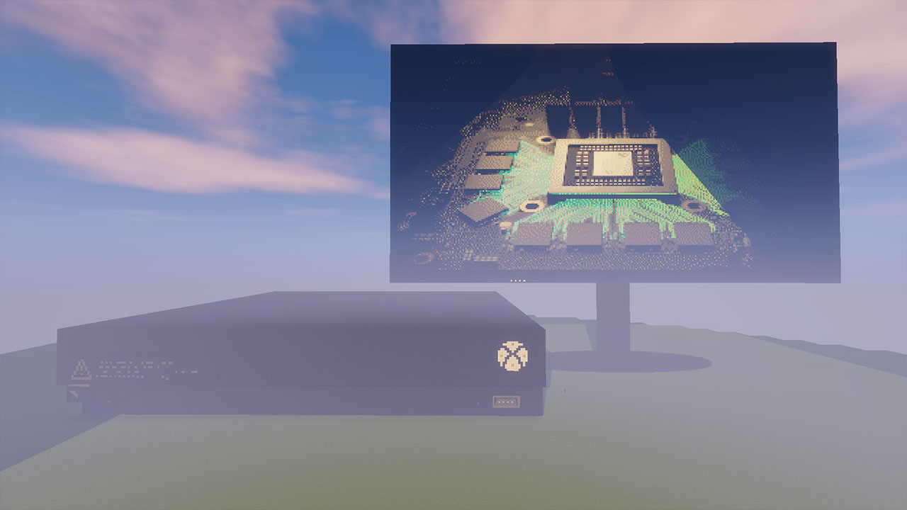 Xbox One X Console & Monitor Minecraft Map