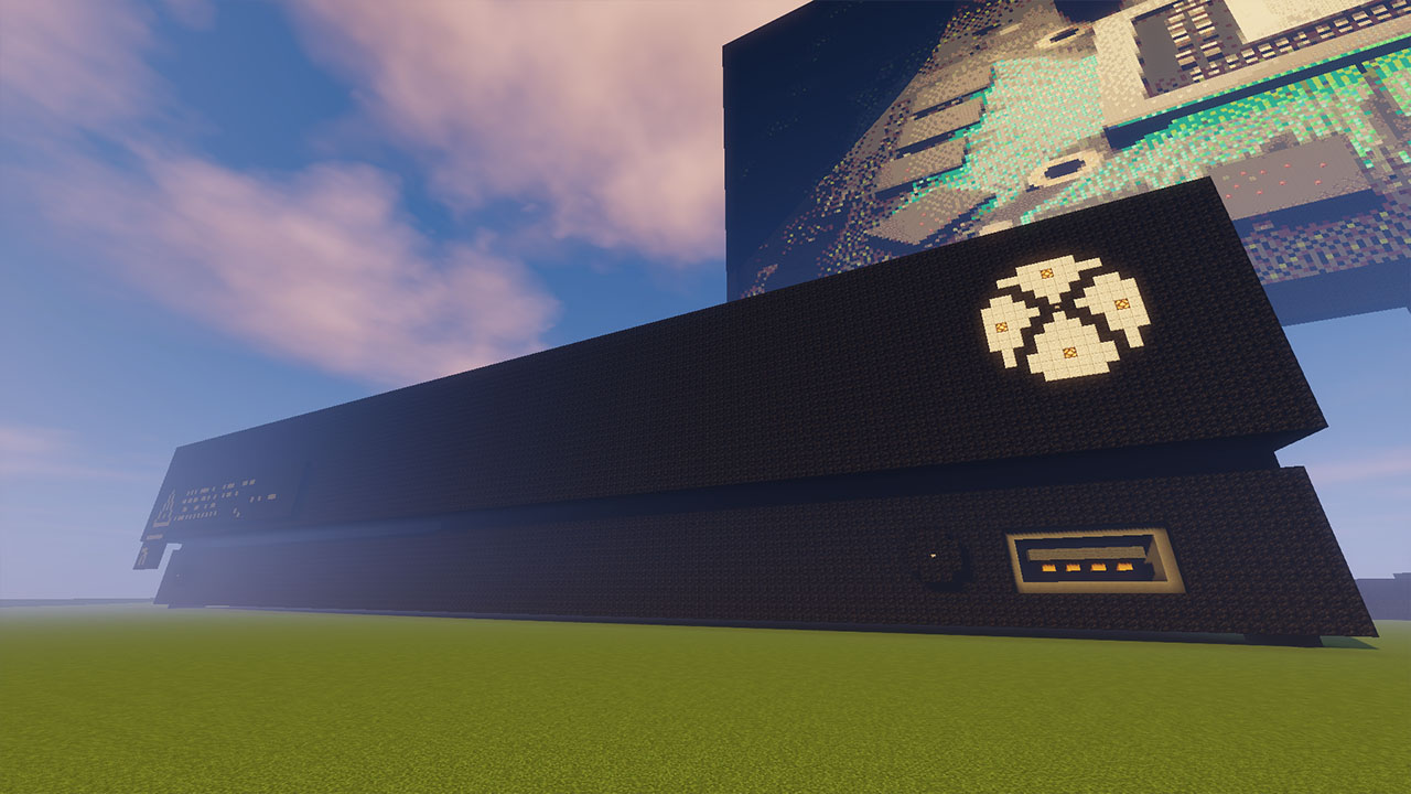 Xbox One X Console & Monitor Minecraft Map