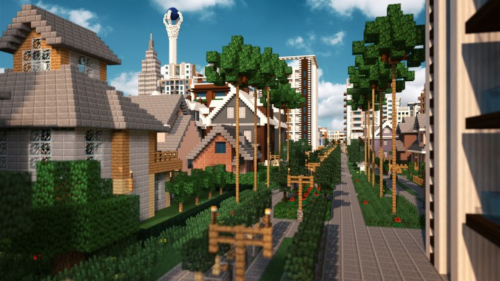 Shots from the city Minecraft Map