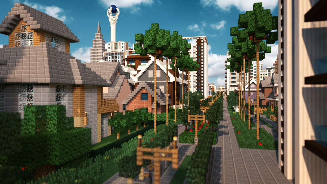Shots from the city Minecraft Map