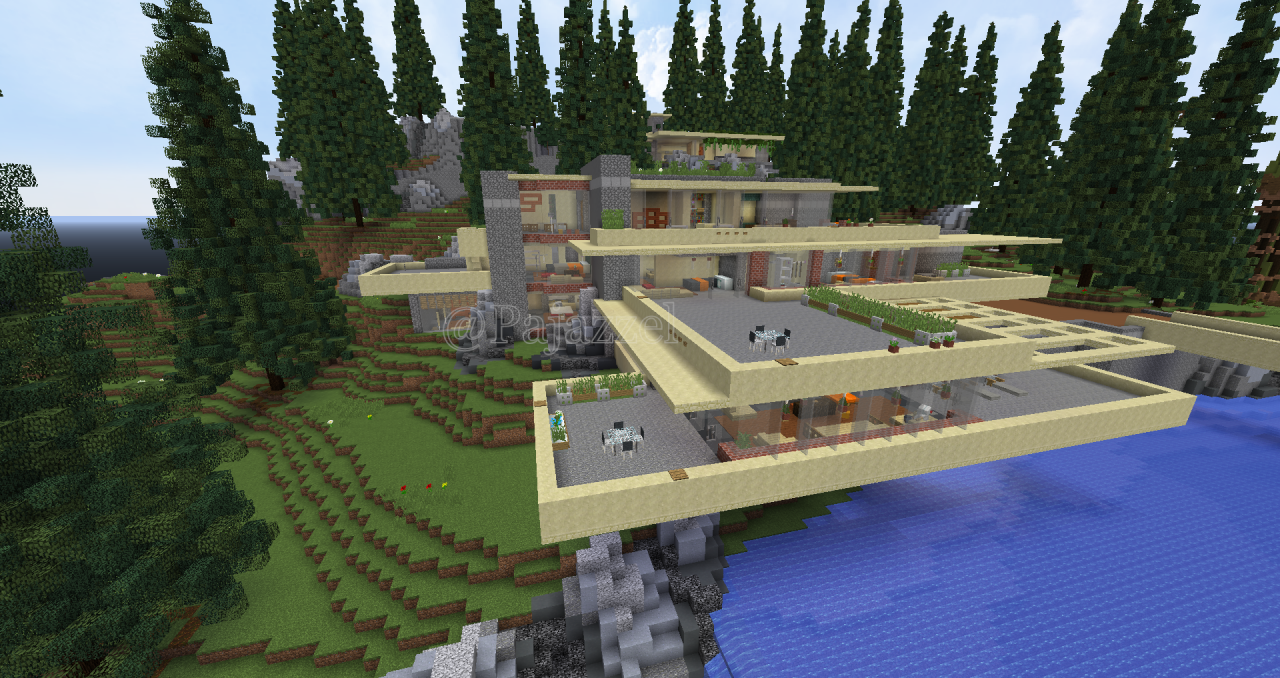 Frank Lloyd Wright's Fallingwater (Exterior) Minecraft Map