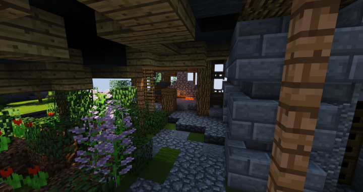 Buildpack - 6 Houses, 4 bushes, 2 trees Minecraft Map