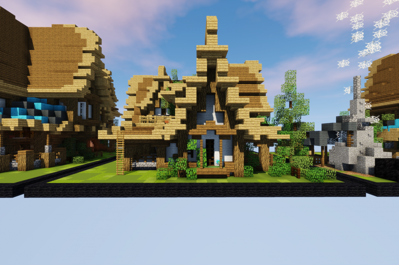 Buildpack - 6 Houses, 4 bushes, 2 trees Minecraft Map