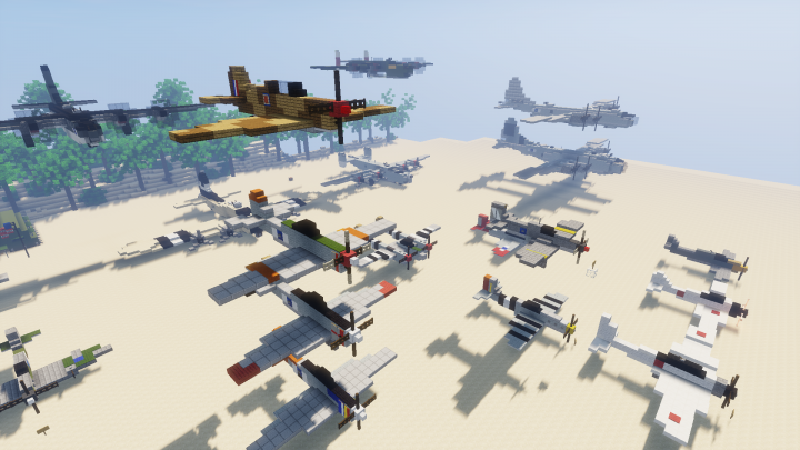 Warbirds-Pack Famous World War II AIrcraft 1,5:1UPDATE Minecraft Map