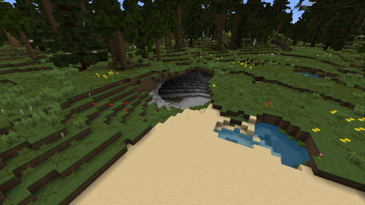 Mt. Rainier volcano island map. Minecraft Map