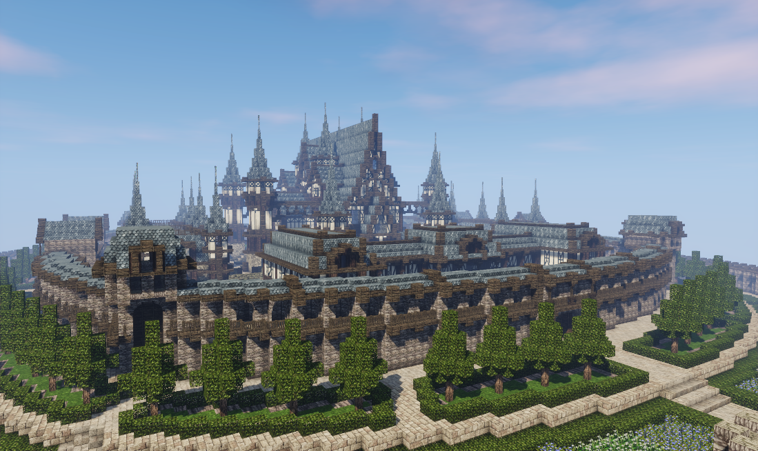 riverside town and castle Minecraft Map