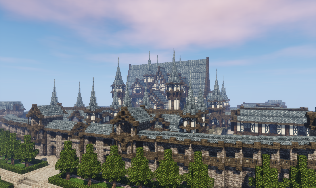 riverside town and castle Minecraft Map