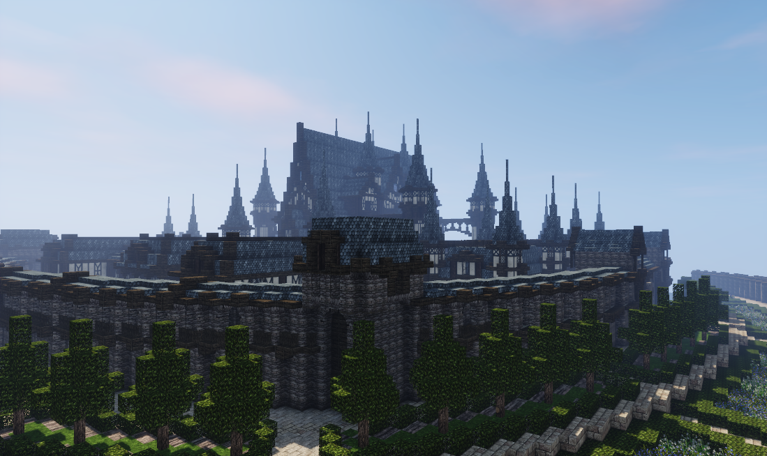 riverside town and castle Minecraft Map