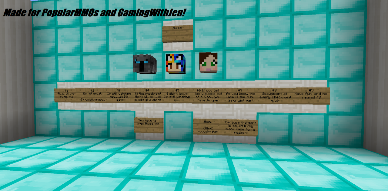 Pat and Jen Valentines' Lucky Block Race! Minecraft Map