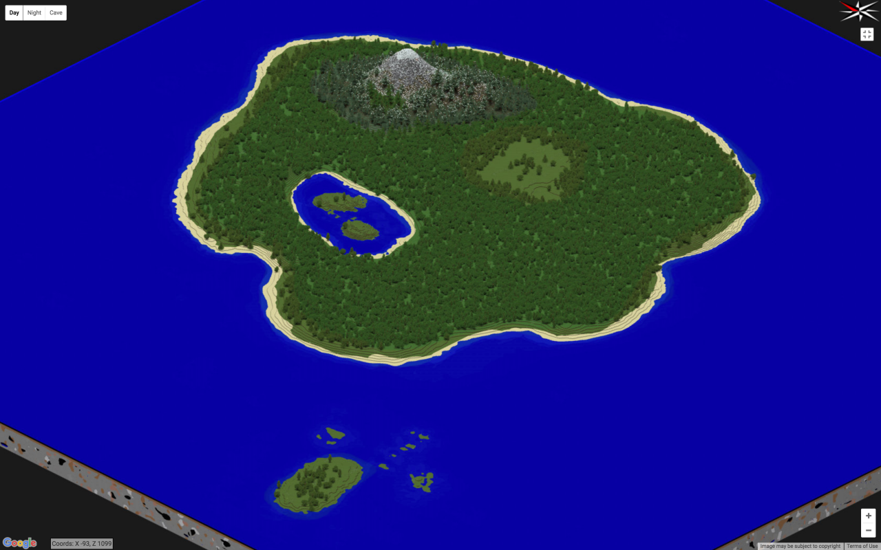 2k x 2k Survival Island Minecraft Map
