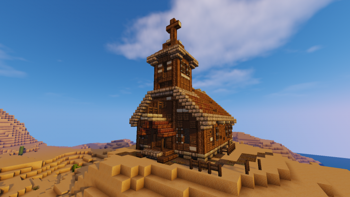 Wild Western General Store, Sheriff's and Church Minecraft Map
