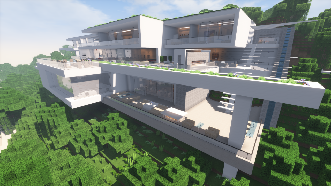 Modern Cliff House Minecraft Map