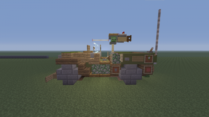 WWII U.S Willys Jeep MB 4x4 with M2 Browning and covered Minecraft Map