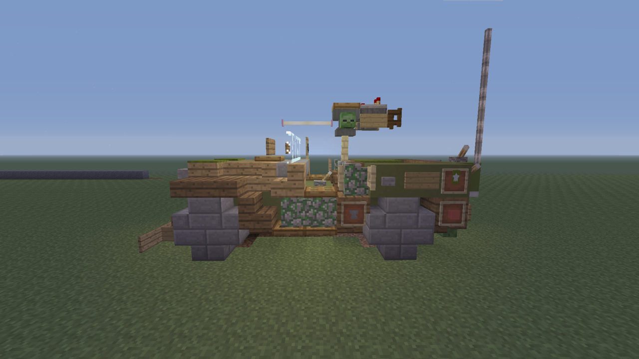 WWII U.S Willys Jeep MB 4x4 with M2 Browning and covered Minecraft Map