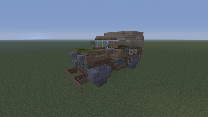 WWII U.S Willys Jeep MB 4x4 with M2 Browning and covered Minecraft Map