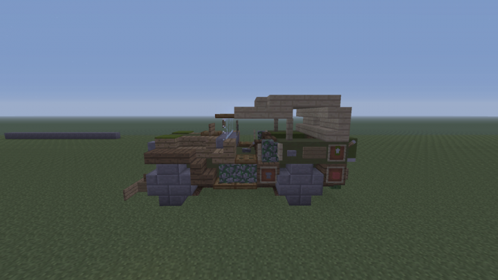 WWII U.S Willys Jeep MB 4x4 with M2 Browning and covered Minecraft Map