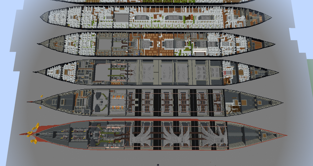2:1 Scale RMS Titanic (this time with download) Minecraft Map
