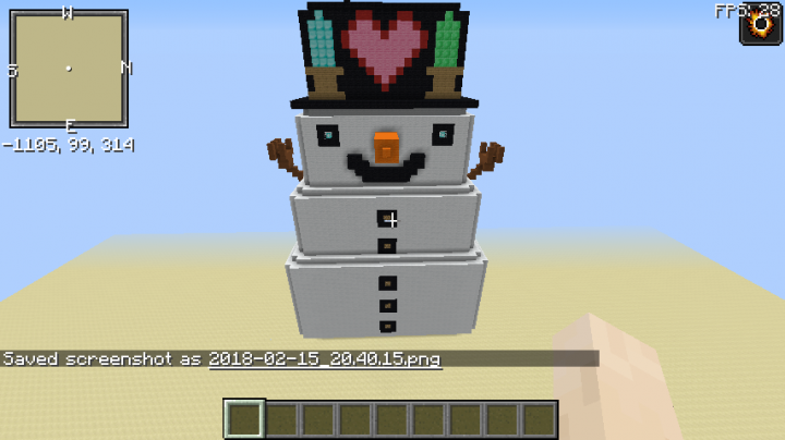 burning map ''snow man'' for popularMMos Minecraft Map
