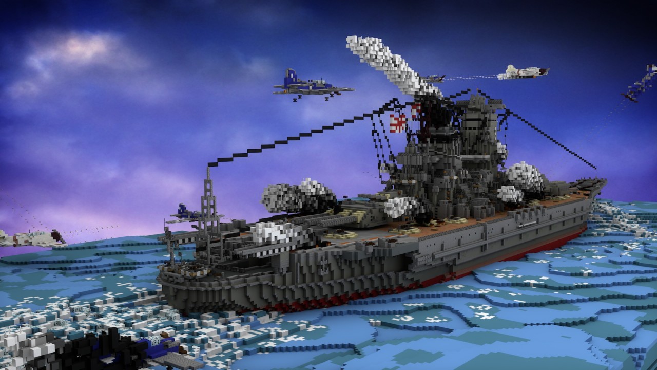 Japanese battleship Yamato - 1942 Minecraft Map