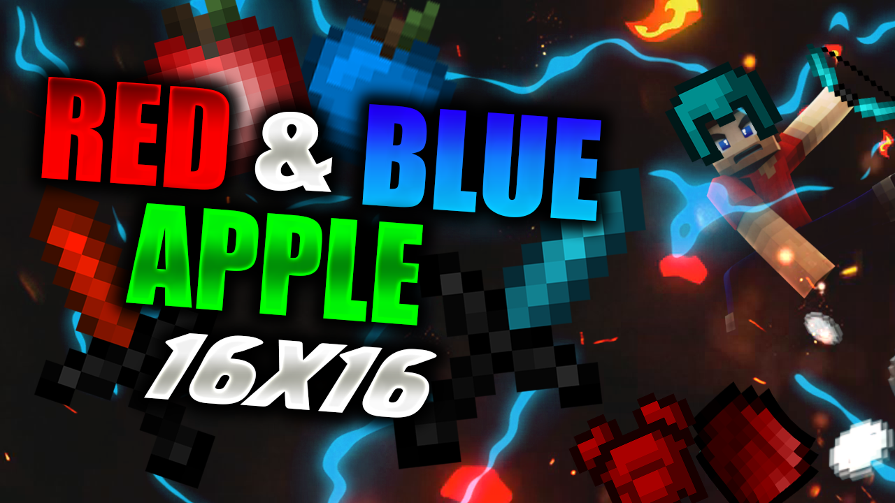 Blue and Red Apple v2 16x PvP Texture Pack Release! 🔥 Minecraft Texture ...
